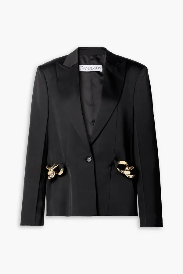 JW Anderson Chain-embellished Satin Twill Blazer