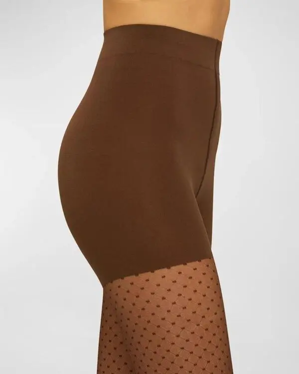Wolford Geometric Dots Control-top Tights - Umber