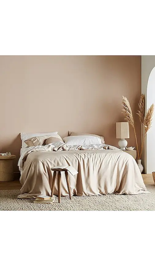 ETTITUDE Signature Sateen Duvet Cover In Cloud In Ivory - Sand