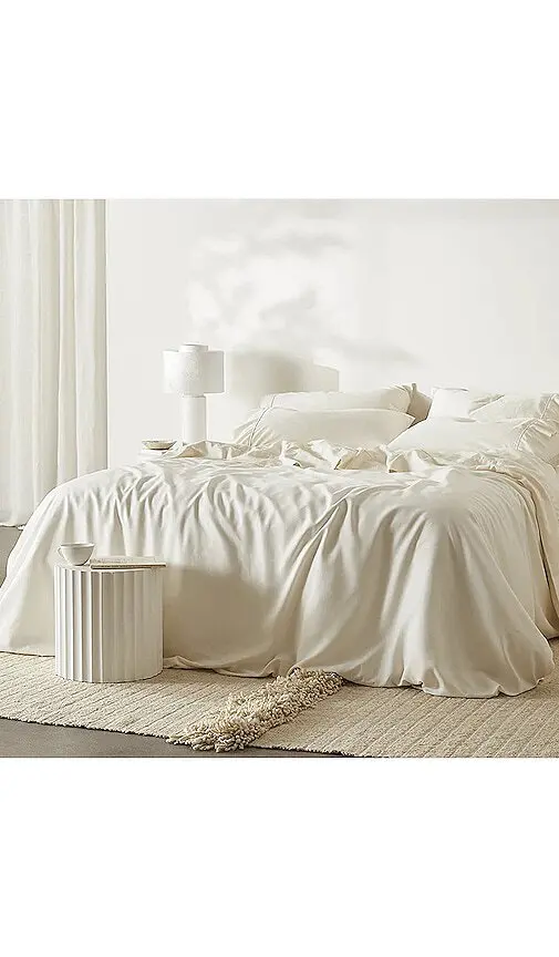 ETTITUDE Linen+ Duvet Cover In White - Stone
