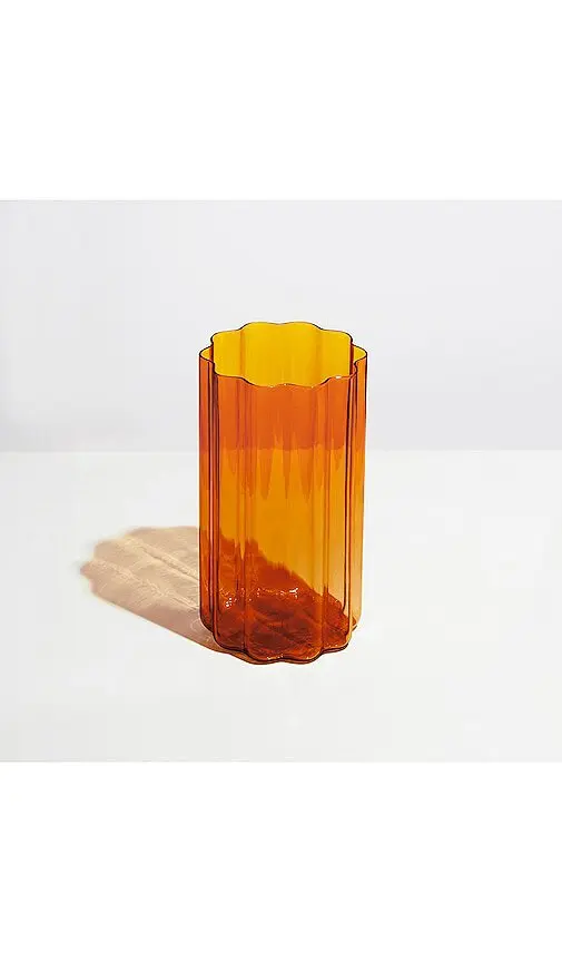 FAZEEK Wave Vase In Burnt Orange