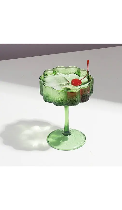 FAZEEK Wave Coupe Glasses Set Of 2 - Green