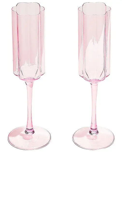 FAZEEK Wave Flutes Set Of 2 - Pink
