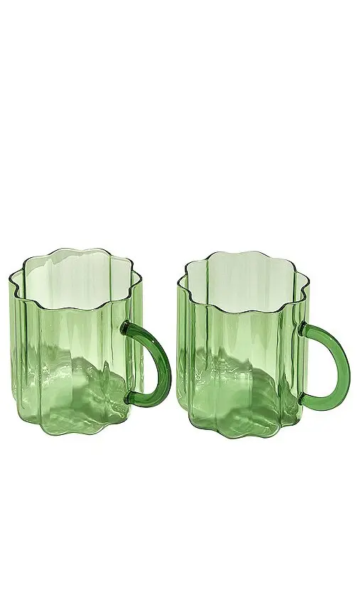 FAZEEK Wave Mugs Set Of 2 - Green
