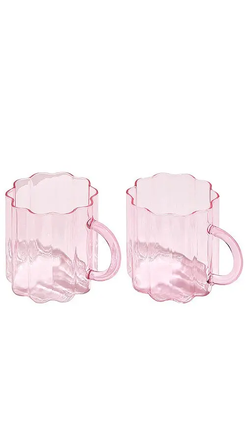 FAZEEK Wave Mugs Set Of 2 - Pink