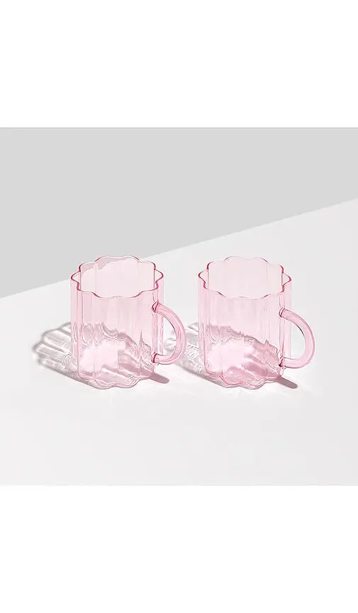 FAZEEK Wave Mugs Set Of 2 - Pink