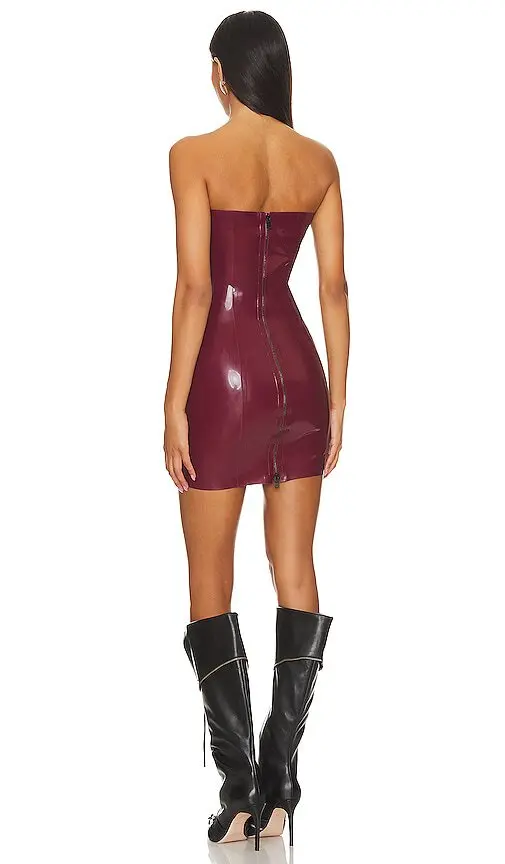 Nbd Kumari Latex Mini Dress In Burgundy - Plum | Editorialist