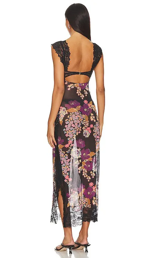 Free People X Intimately Fp Suddenly Fine Maxi Slip In Black - Black Combo