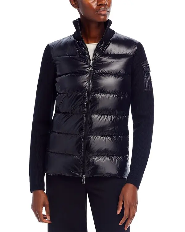 Moncler Padded Wool Cardigan - Black