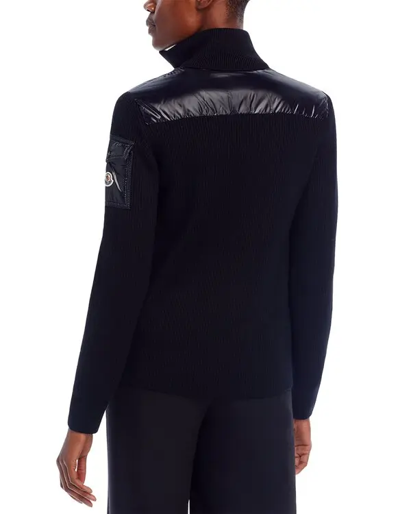 Moncler Padded Wool Cardigan - Black
