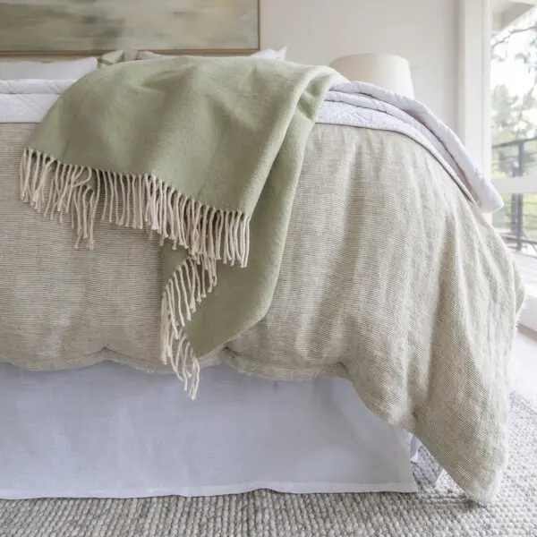 POM POM AT HOME Logan Duvet Cover, Twin - Olive