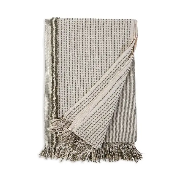 POM POM AT HOME Jagger Throw - Ivory/moss