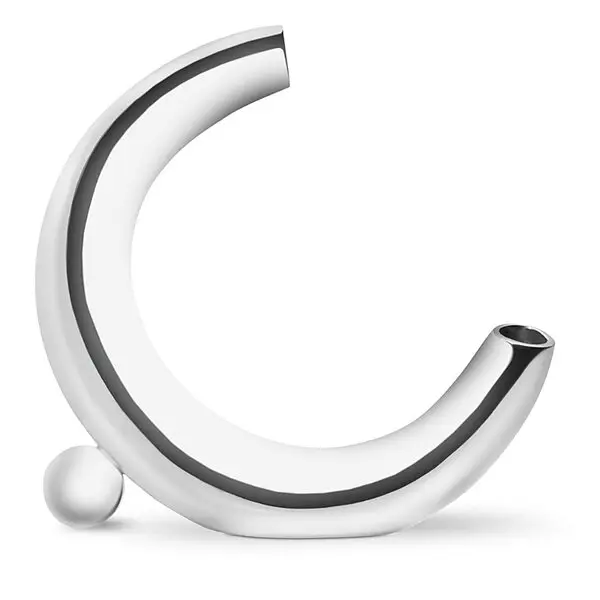 NAMBE Solarium Crescent Moon Vase - Silver