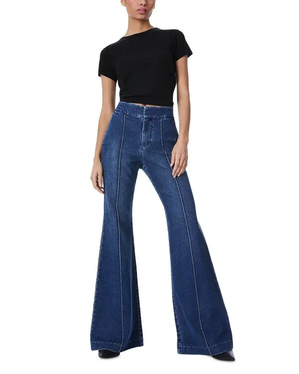 Alice + Olivia Dylan High-waist Wide-leg Jeans