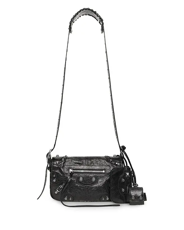 Balenciaga Le Cagole Mini Leather Flap Bag - Black