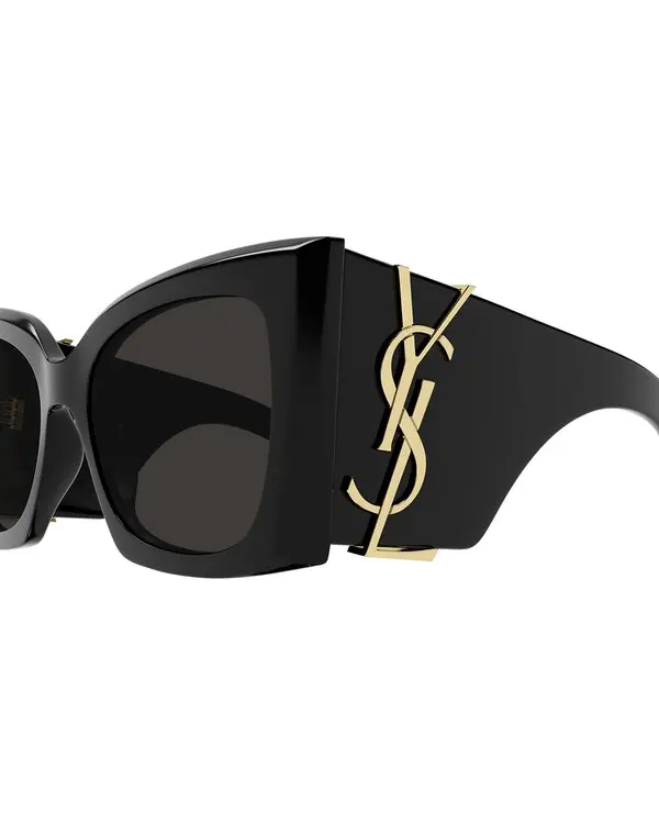 Saint Laurent Blaze Monogram Cat Eye Sunglasses, 54mm - Black/gray Solid