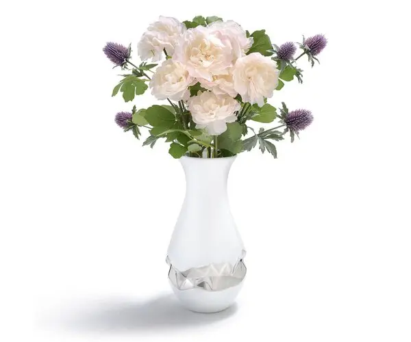 TALIANNA Oro Vase White And Silver