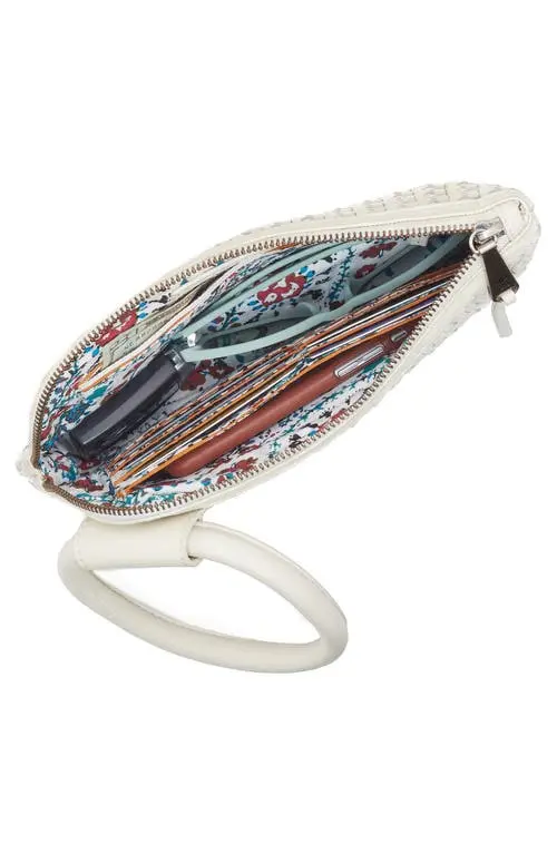 Hobo Sable Woven Leather Clutch With Hoop Handle