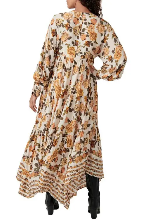 rows of roses long sleeve maxi dress Free People "Rows of Roses Maxi" Dress (2 colours)