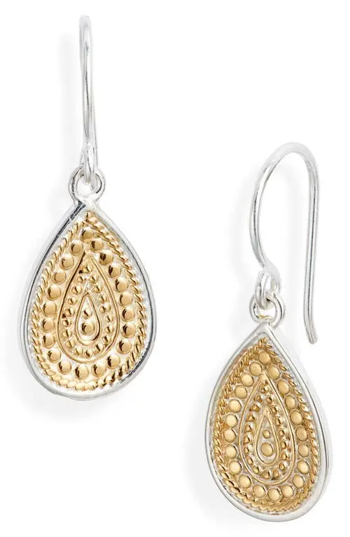 Anna Beck Teardrop Dangle Earrings - Two Tone