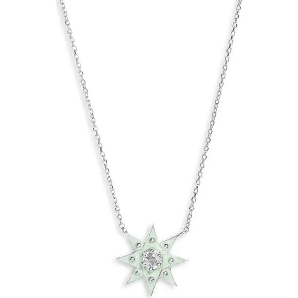 Anzie White Topaz Starburst Pendant Necklace - Green