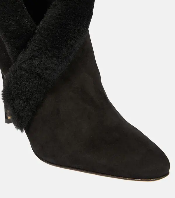 Manolo Blahnik Nestanu 105 Suede Ankle Boots