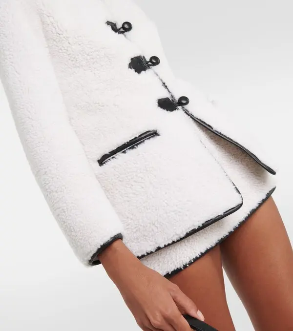 BLANCHA Leather-trimmed Shearling Jacket