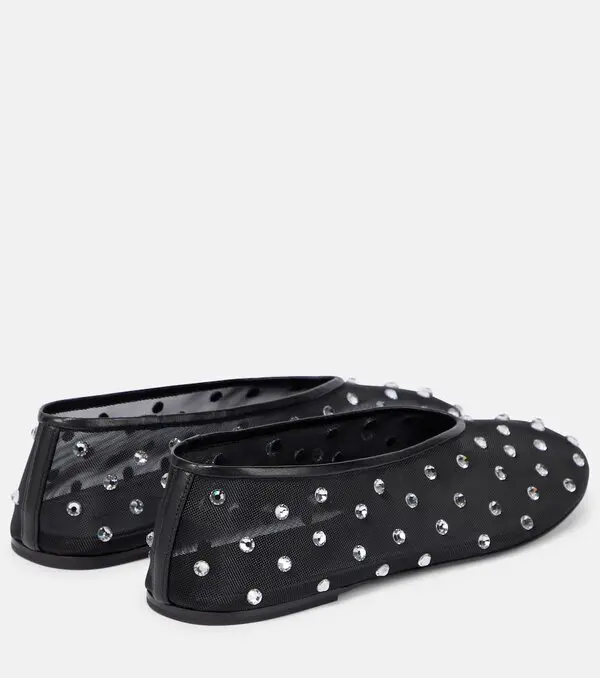 Khaite Marcy Crystal-embellished Ballet Flats - Black