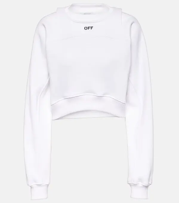 Off White Logo Cotton-blend Sweatshirt - Black