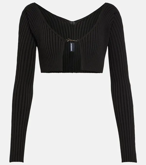 Jacquemus La Maille Pralu Cropped Cardigan - Black
