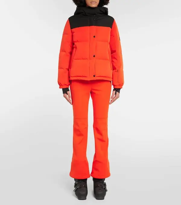 YVES SALOMON Hooded Ski Down Jacket - Red