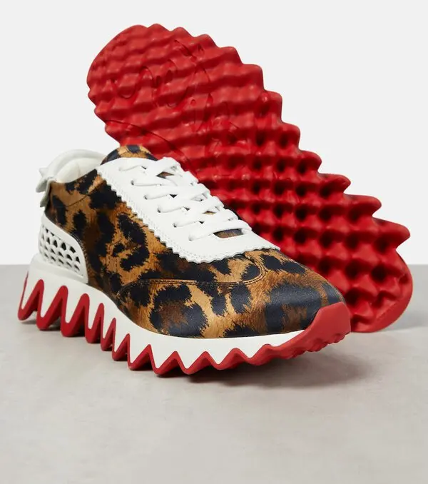 CHRISTIAN LOUBOUTIN Loubishark Leopard-print Sneakers - Multicoloured