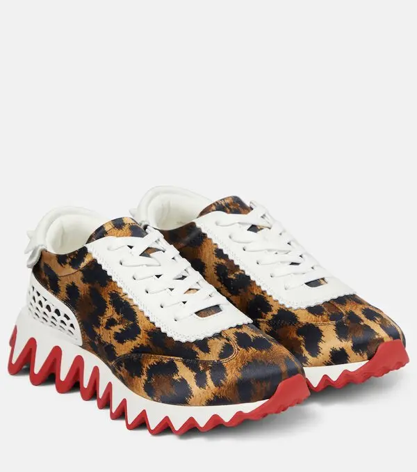 CHRISTIAN LOUBOUTIN Loubishark Leopard-print Sneakers - Multicoloured