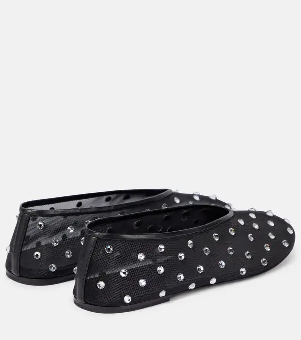 Khaite Marcy Crystal-embellished Ballet Flats - Black