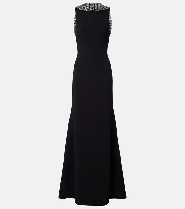 David Koma Embellished Cady Gown