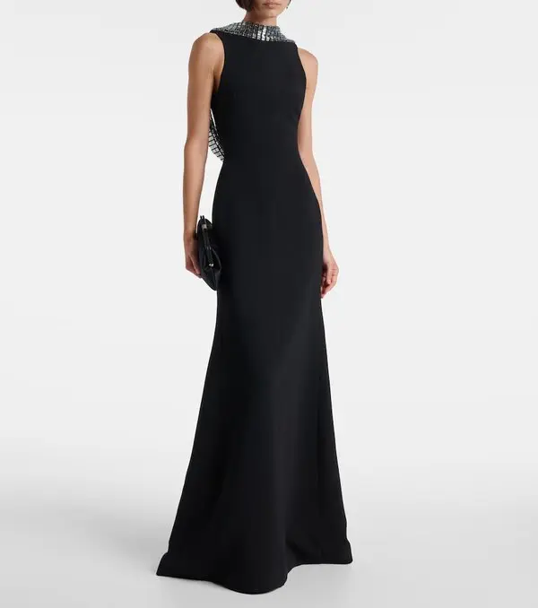 David Koma Embellished Cady Gown