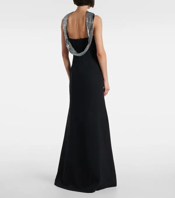 David Koma Embellished Cady Gown