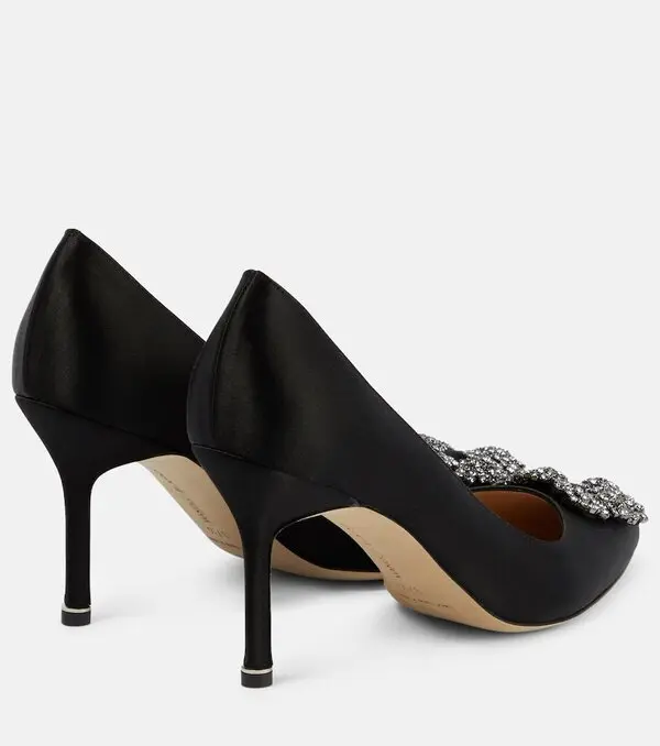 Manolo Blahnik Hangisi 90 Embellished Pumps - Black