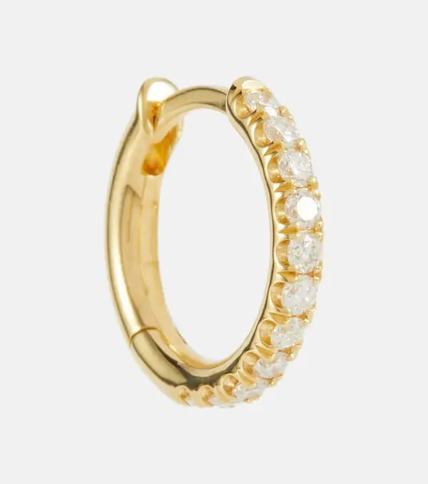 SPINELLI KILCOLLIN Mini Micro Hoop Pavé 18kt And Diamond Single Earring - Gold