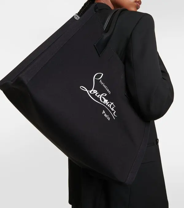 CHRISTIAN LOUBOUTIN Nastroloubi Large Canvas Tote - Black