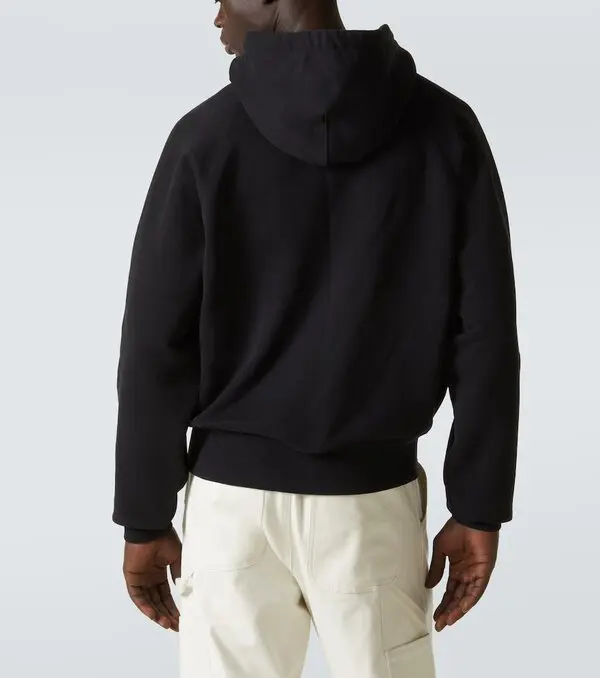 AMI Paris De Cœur Cotton Jersey Zip-up Hoodie - Black