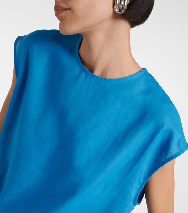 Asceno Dasha Linen Top - Blue
