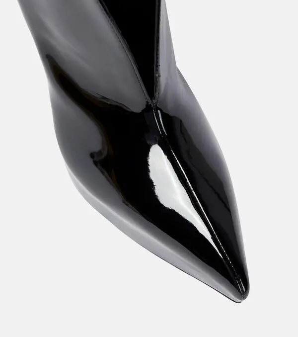 Alaïa Slick Patent Leather Ankle Boots - Black