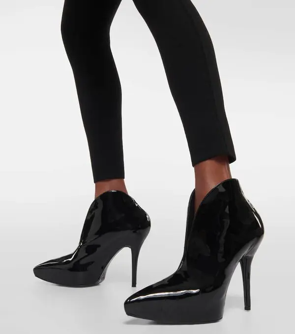 Alaïa Slick Patent Leather Ankle Boots