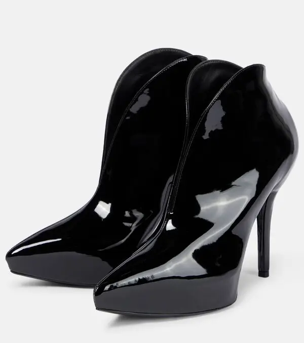 Alaïa Slick Patent Leather Ankle Boots