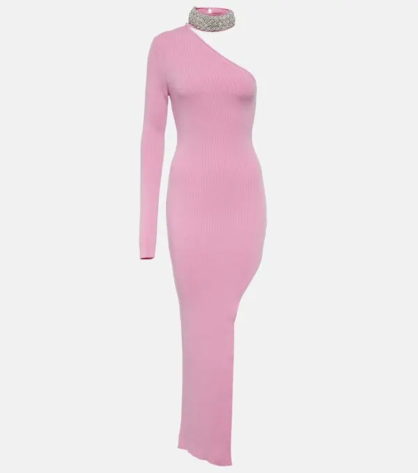 Giuseppe Di Morabito Embellished Wool-blend Maxi Dress - Pink