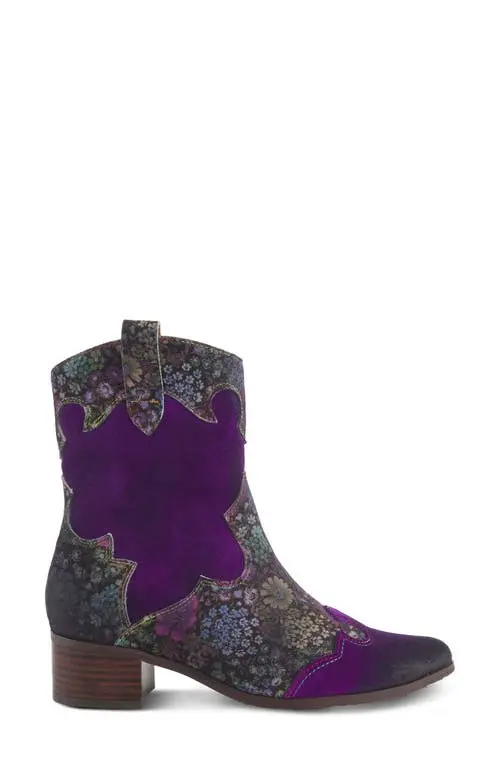 SPRING STEP SHOES Ladyluck Bootie - Purple Multi Suede