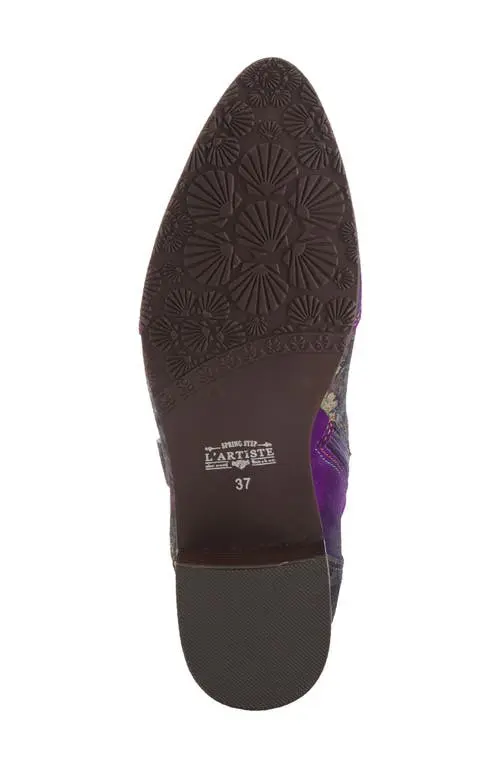 SPRING STEP SHOES Ladyluck Bootie - Purple Multi Suede