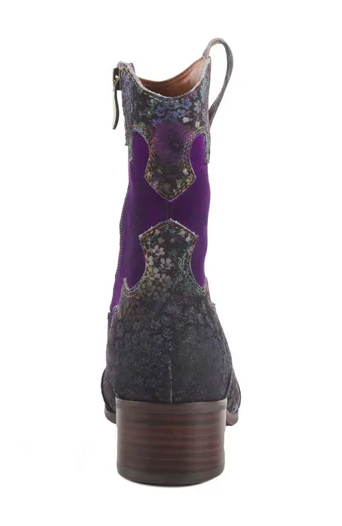SPRING STEP SHOES Ladyluck Bootie - Purple Multi Suede