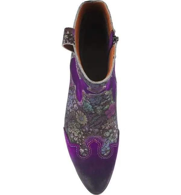 SPRING STEP SHOES Ladyluck Bootie - Purple Multi Suede